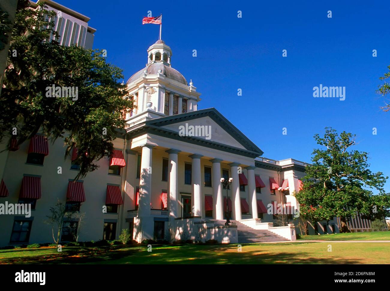 the old Tallahassee Florida State Capitol Building sits in front of the ...