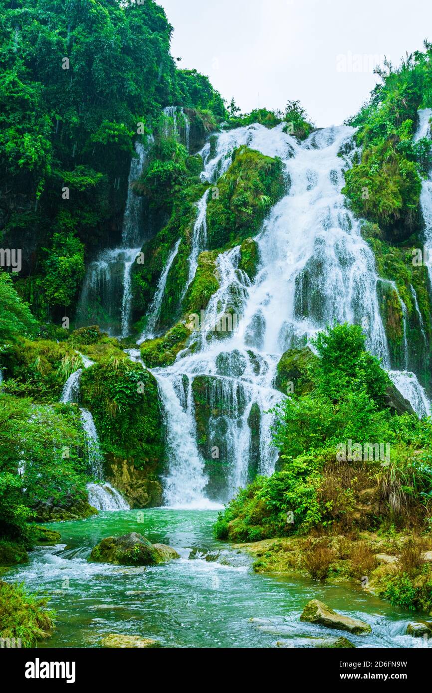 Waterfall scenery in spring Stock Photo - Alamy