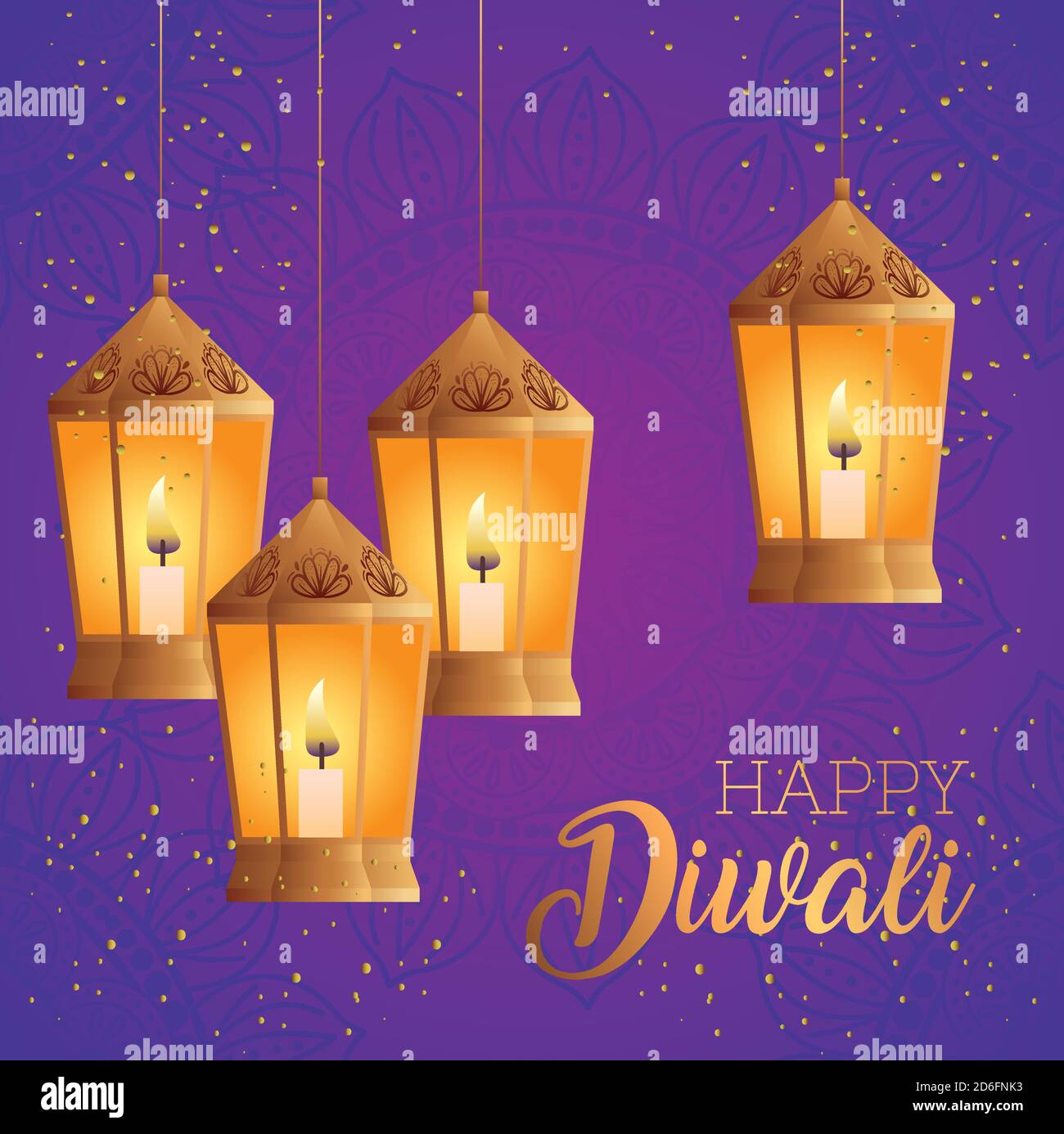 Happy diwali lanterns vector design Stock Vector Image & Art - Alamy