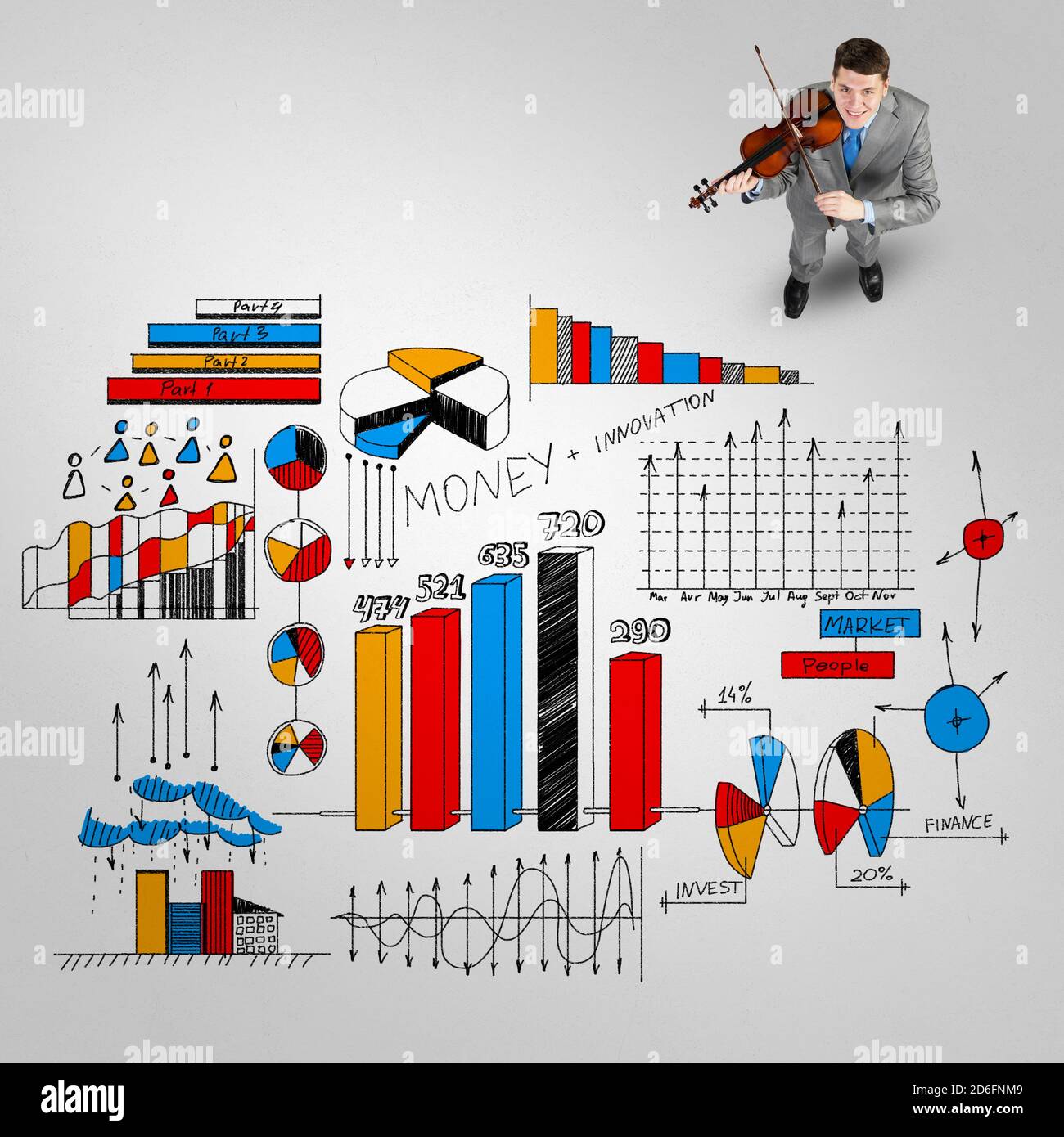 Businessman play success melody Stock Photo - Alamy