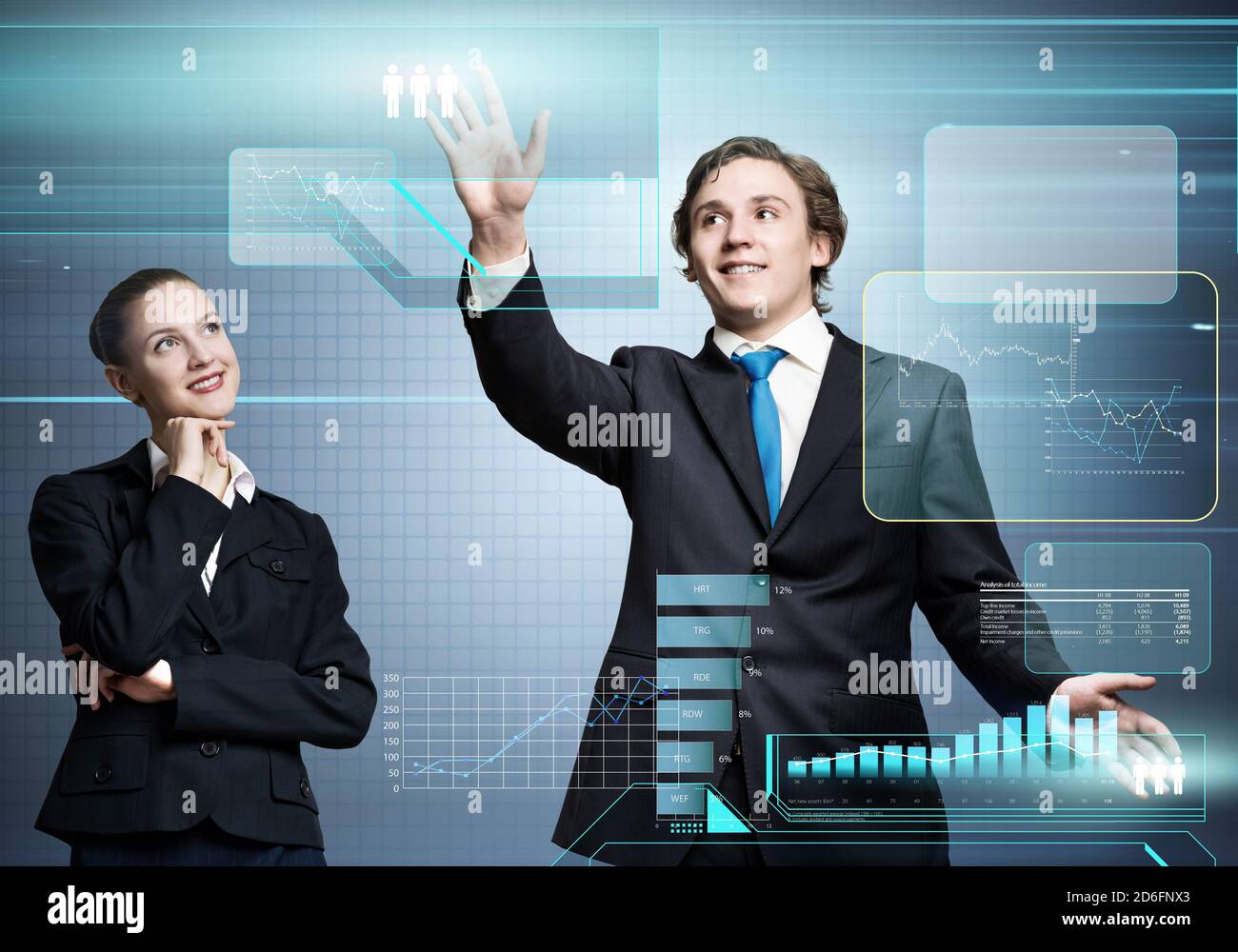 Businesspeople using modern technologies Stock Photo - Alamy