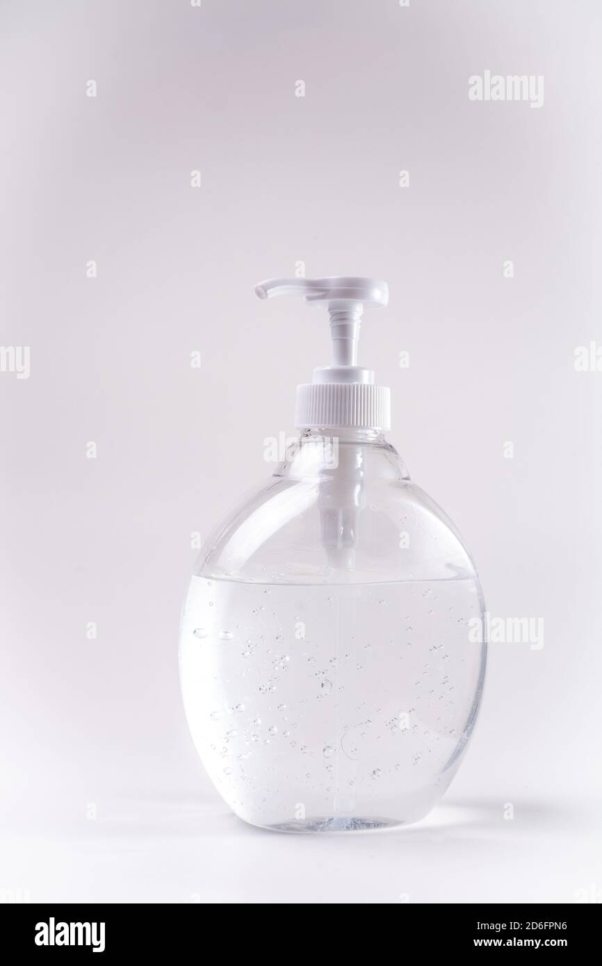 Antimicrobial hand sanitizer spray bottle with a liquid gel isolated on ...