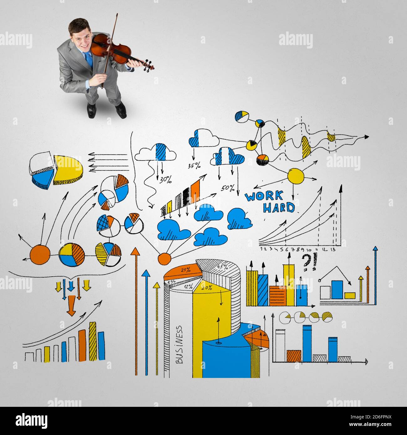 Businessman play success melody hi-res stock photography and images - Alamy