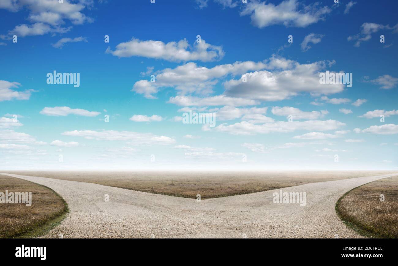 Countryside crossroad image Stock Photo - Alamy