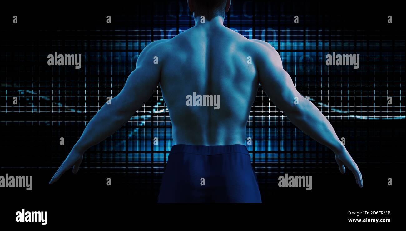 Futuristic Athlete and Sports Training Enhanced By Technology Stock ...