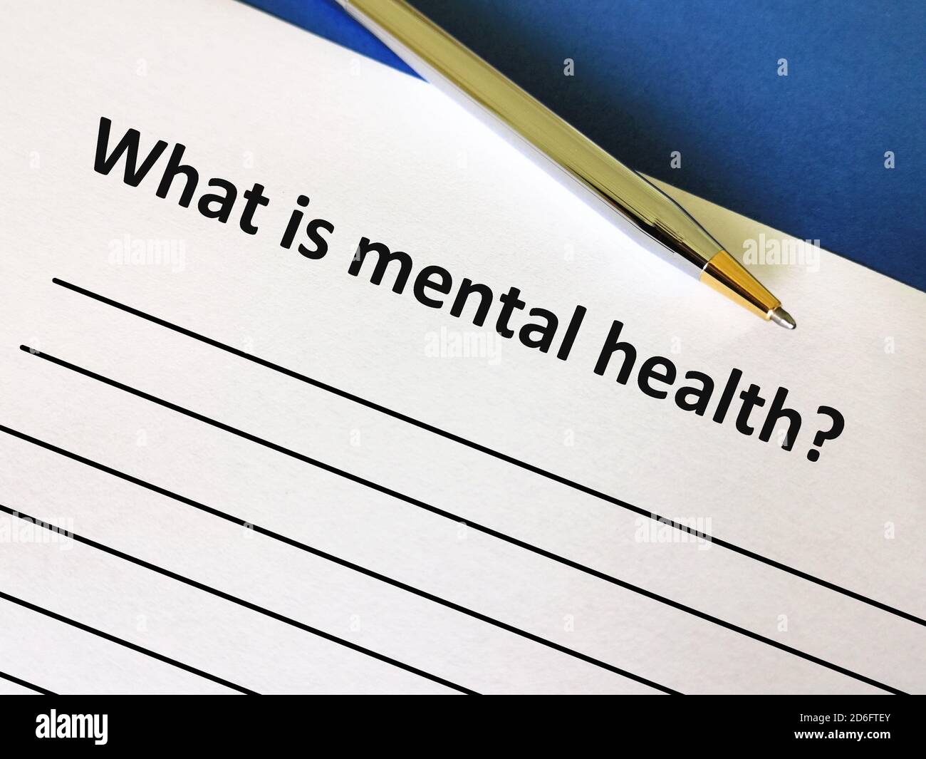 One person is answering question about mental health Stock Photo - Alamy