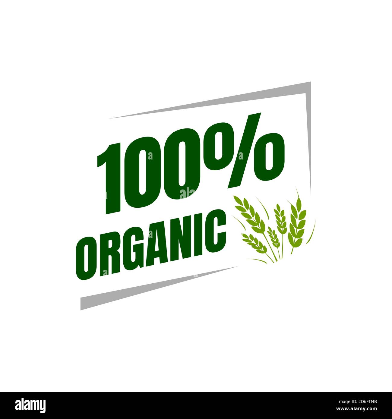 100% percent organic logo design natural healty food sign vector ...