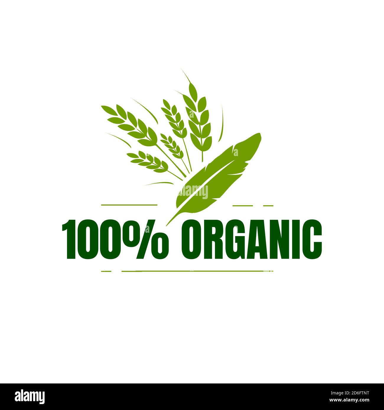 100% percent organic logo design natural healty food sign vector ...