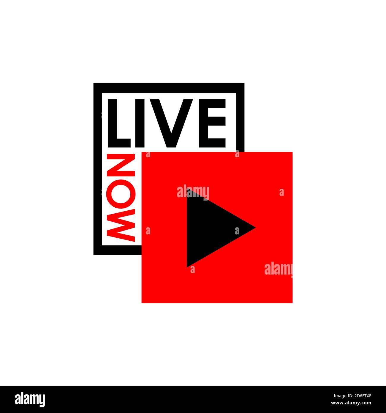 live now logo icon for TV News Entertaining show online sign banner ...