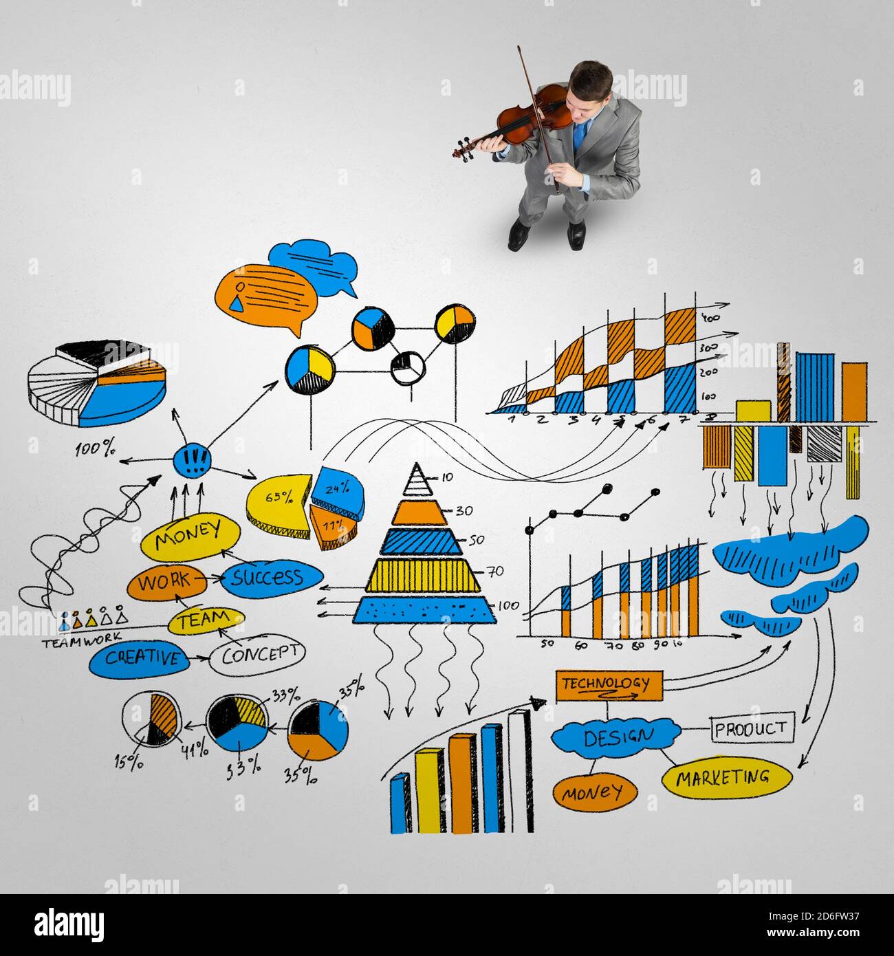Businessman play success melody hi-res stock photography and images - Alamy