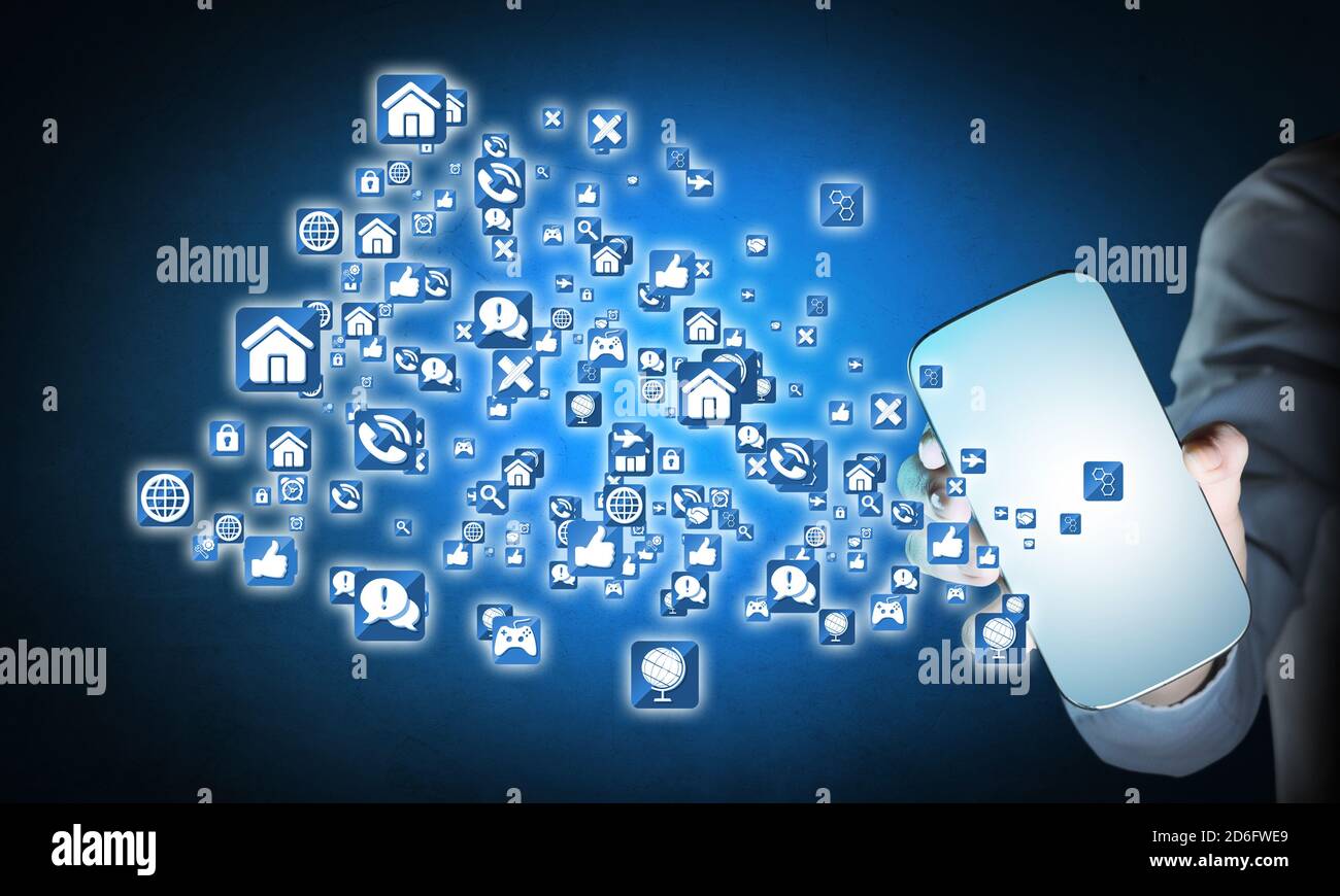 Smartphone interface application Stock Photo - Alamy