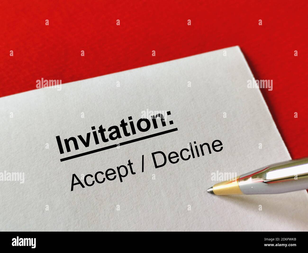 Invite decline hi-res stock photography and images - Alamy