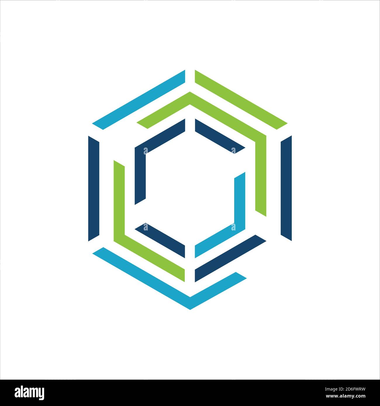 abstract colorful geometric hexagonal logo design icon vector ...