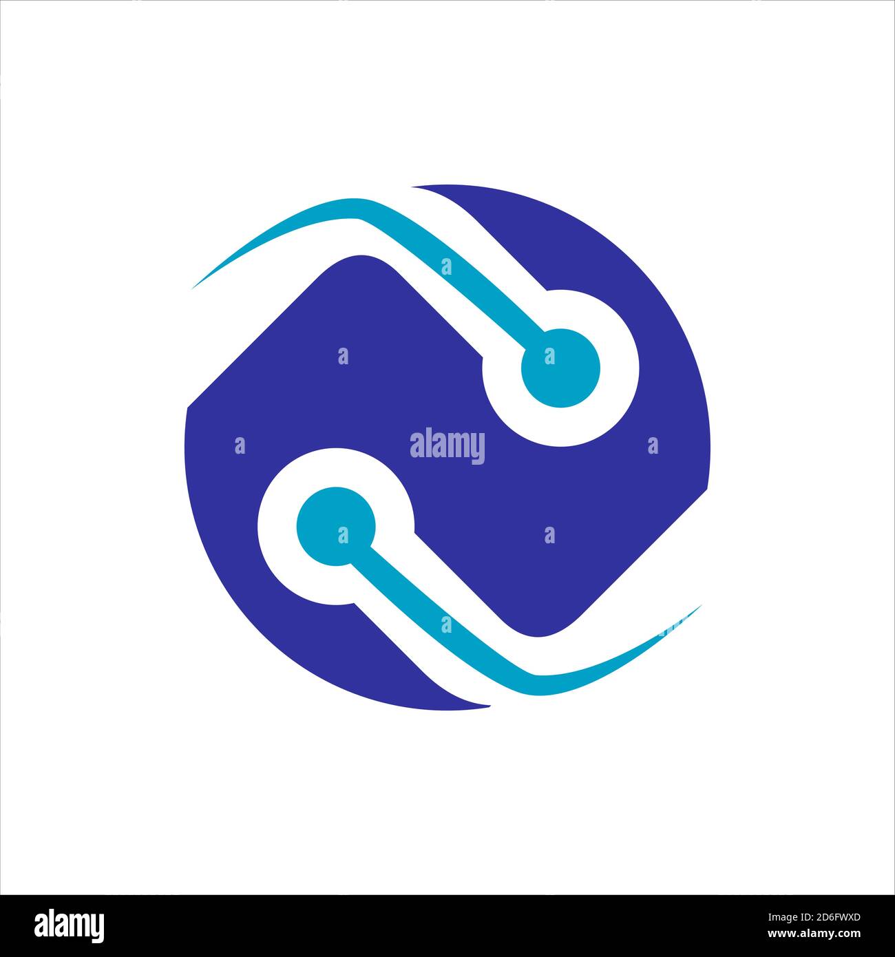 Connected circle tech vector illustration Technology Logo design Stock ...