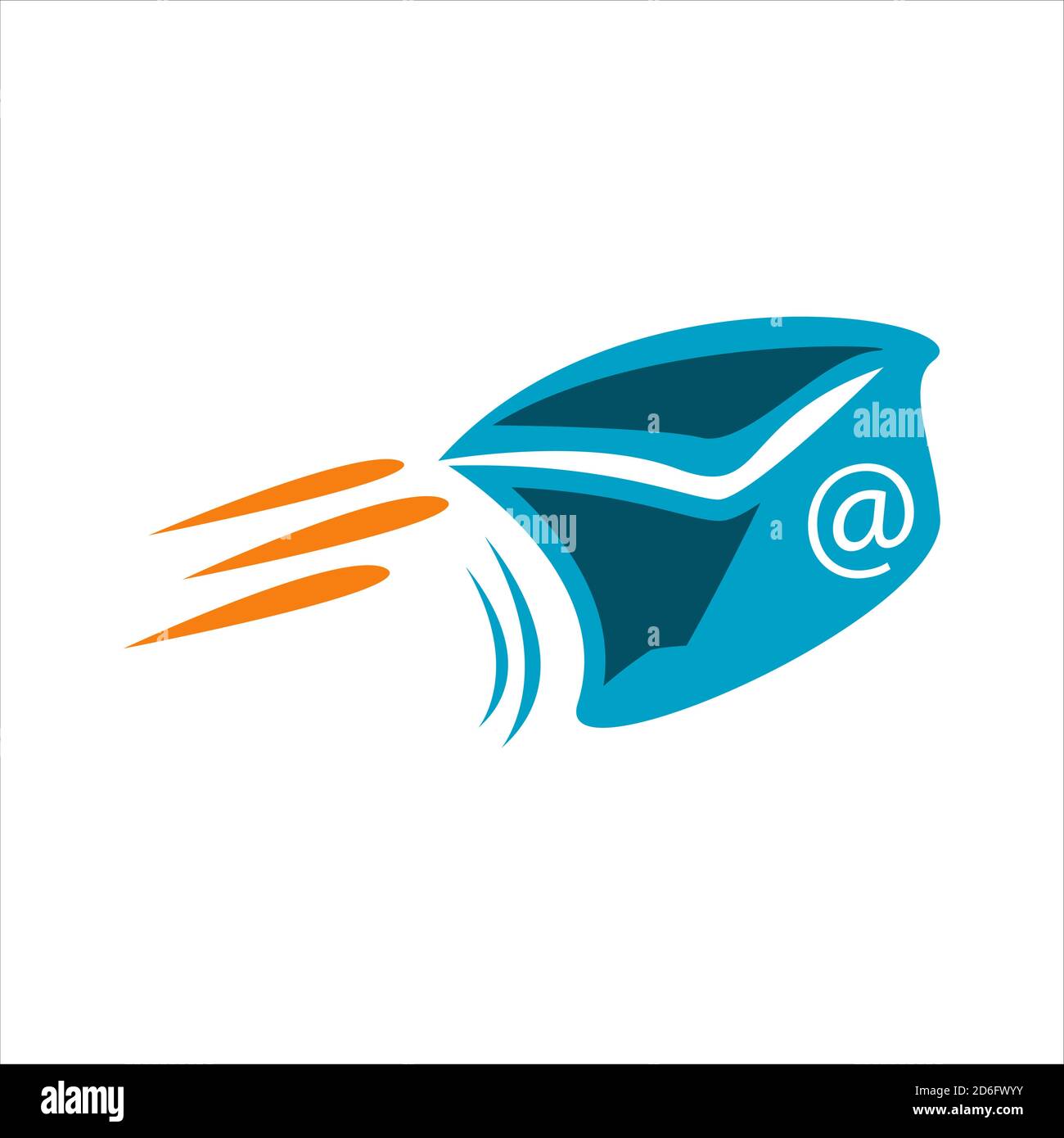 flying email icon on a white background in modern design style Stock ...