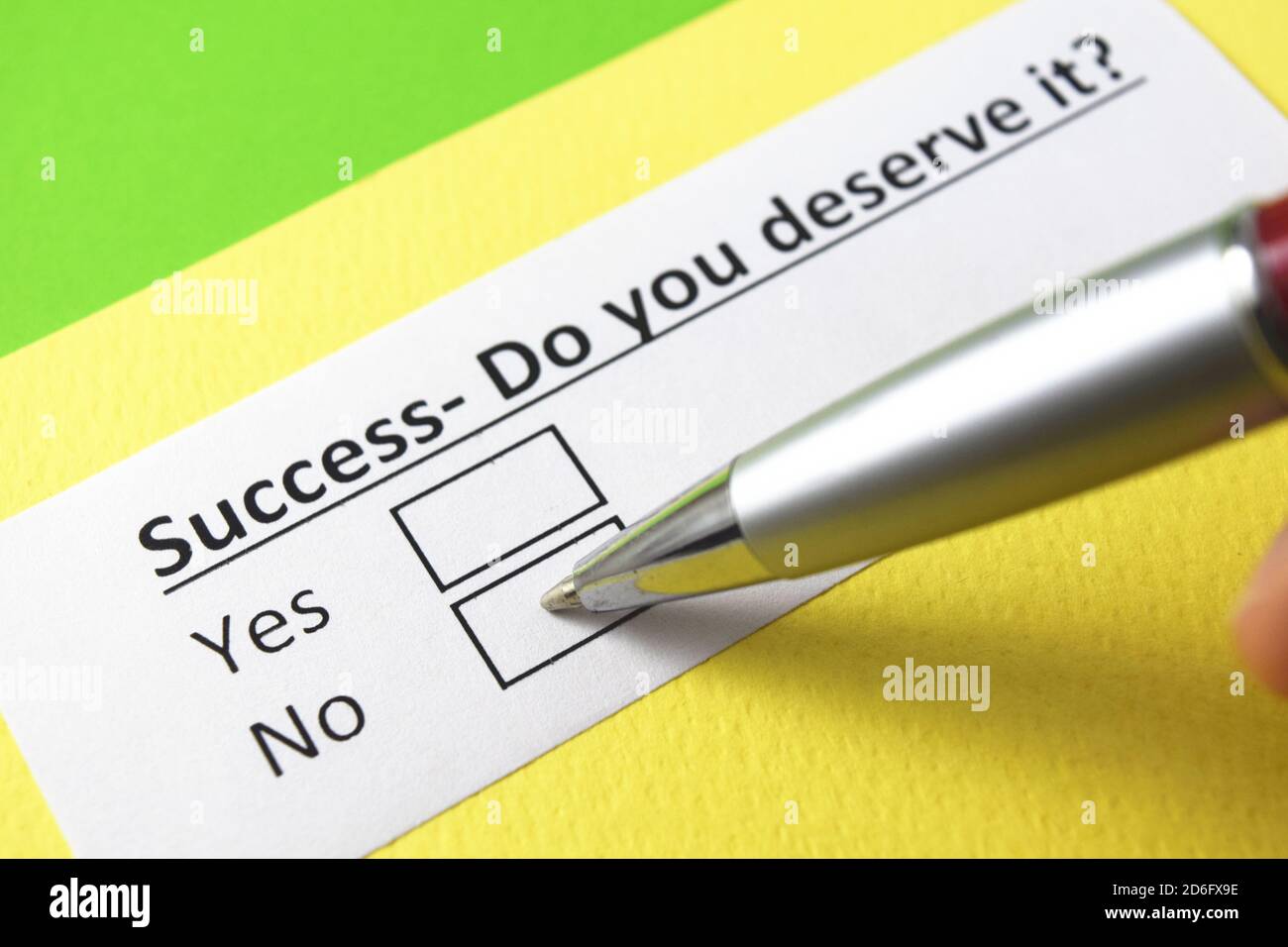 Success- Do you deserve it? yes or no Stock Photo - Alamy