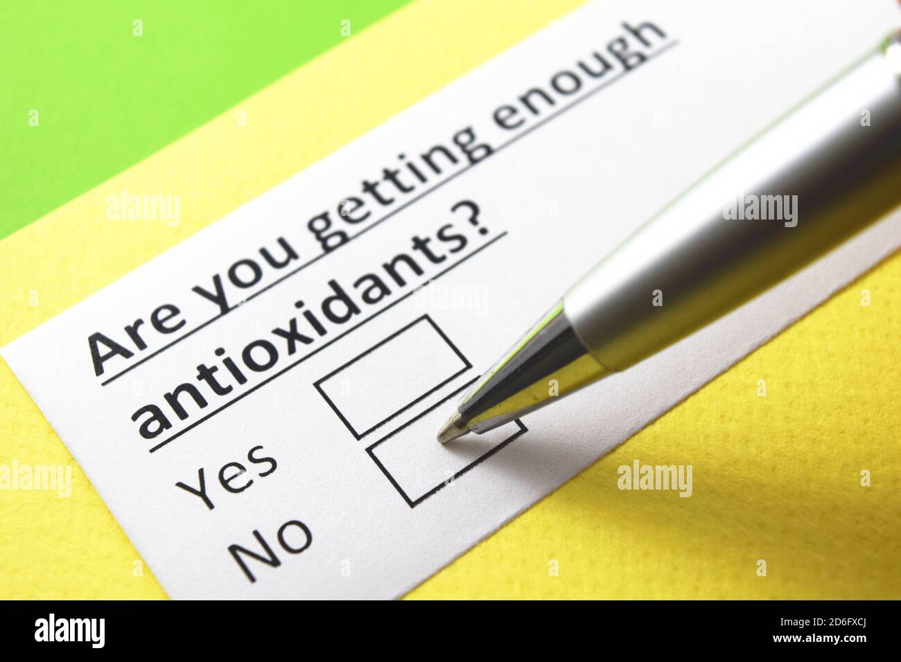 are you getting enough antioxidants? yes or no Stock Photo - Alamy