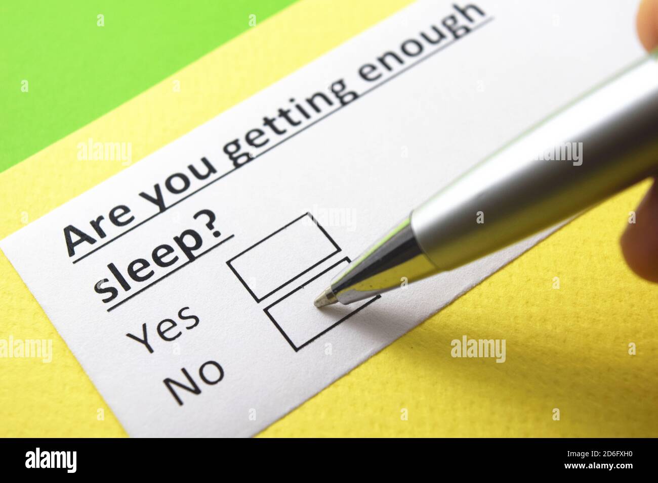 are you getting enough sleep? yes or no Stock Photo - Alamy