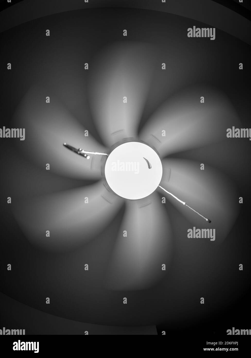 Monochrome bottom view of a rotating ceiling fan Stock Photo - Alamy