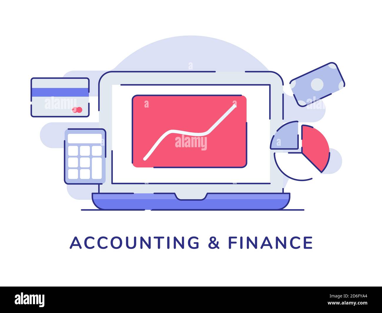 Accounting and finance concept graphic chart on display laptop screen ...
