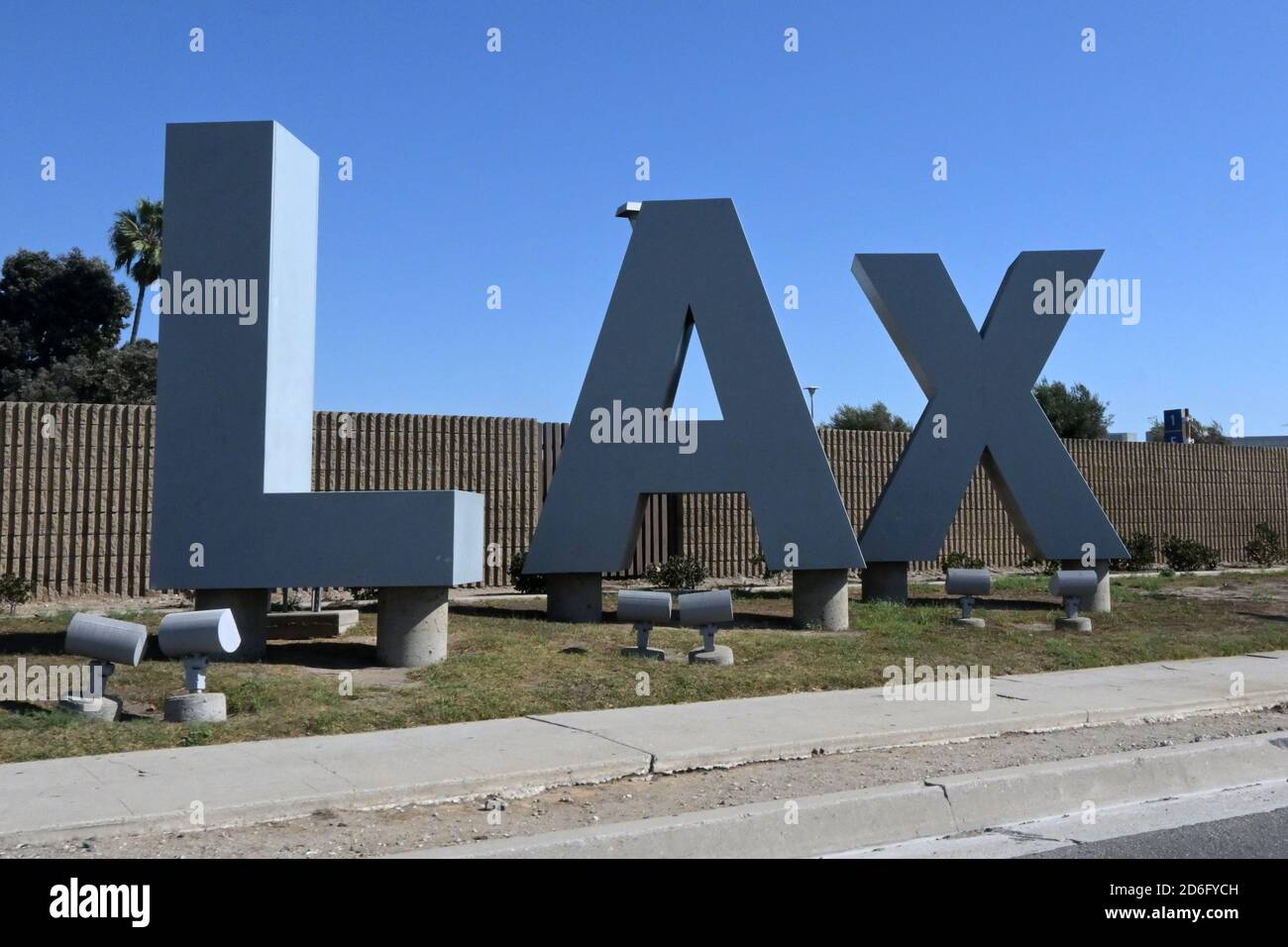Los Angeles, United States. 12th Oct, 2020. The LAX letters are seen at ...