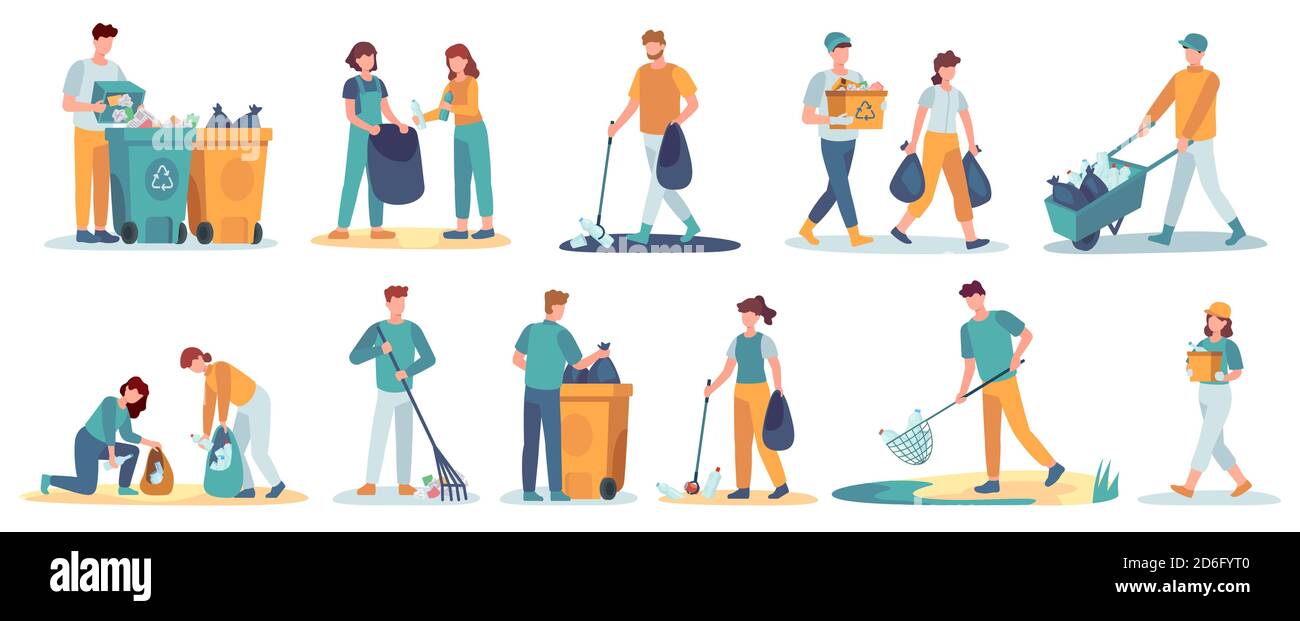 Cartoon Illustration Man Cleaning Up High Resolution Stock Photography ...