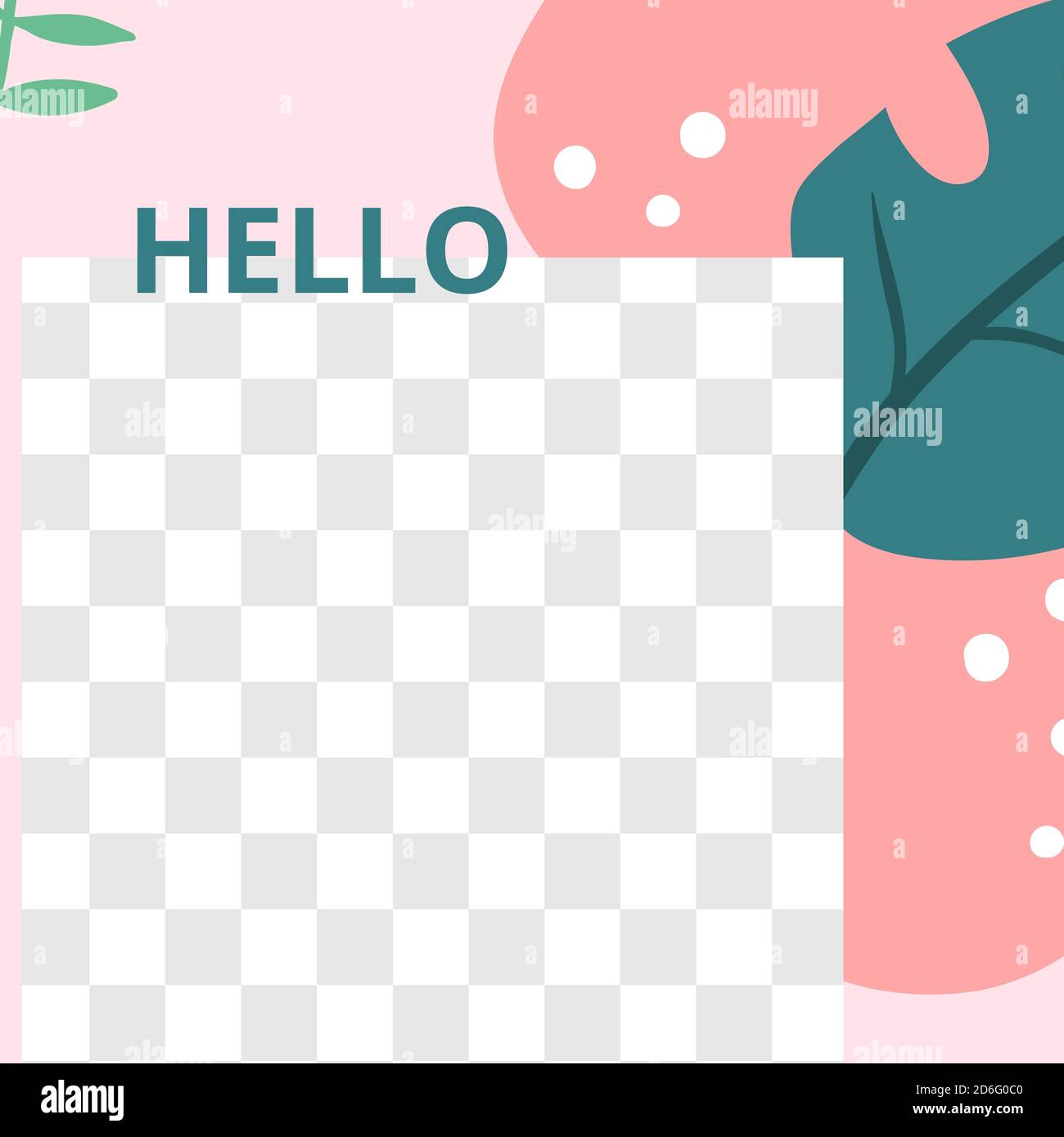 Floral post. Garden flora hello social media post template Stock Vector ...
