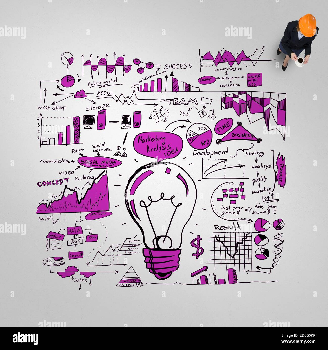 Woman engineer with coffee cup Stock Photo - Alamy