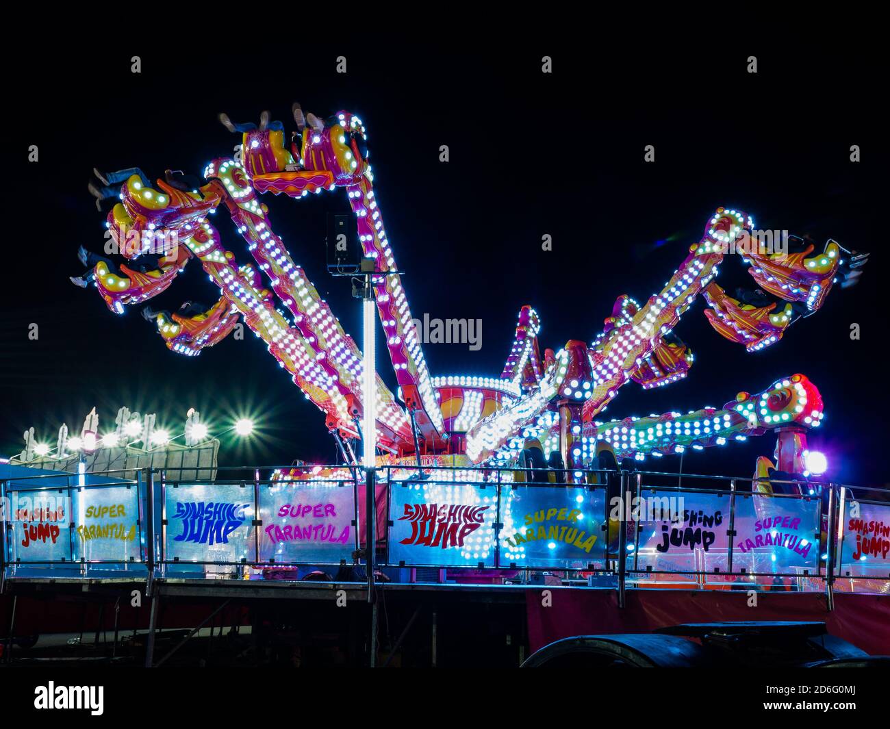 Photography of a fair attraction in Palma de Mallorca in motion, with ...