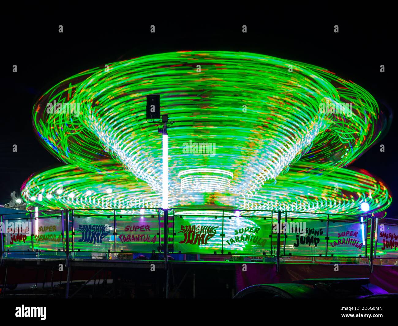 Photography of a fair attraction in Palma de Mallorca in motion, with ...
