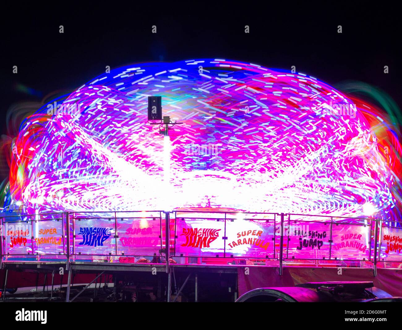 Photography of a fair attraction in Palma de Mallorca in motion, with ...