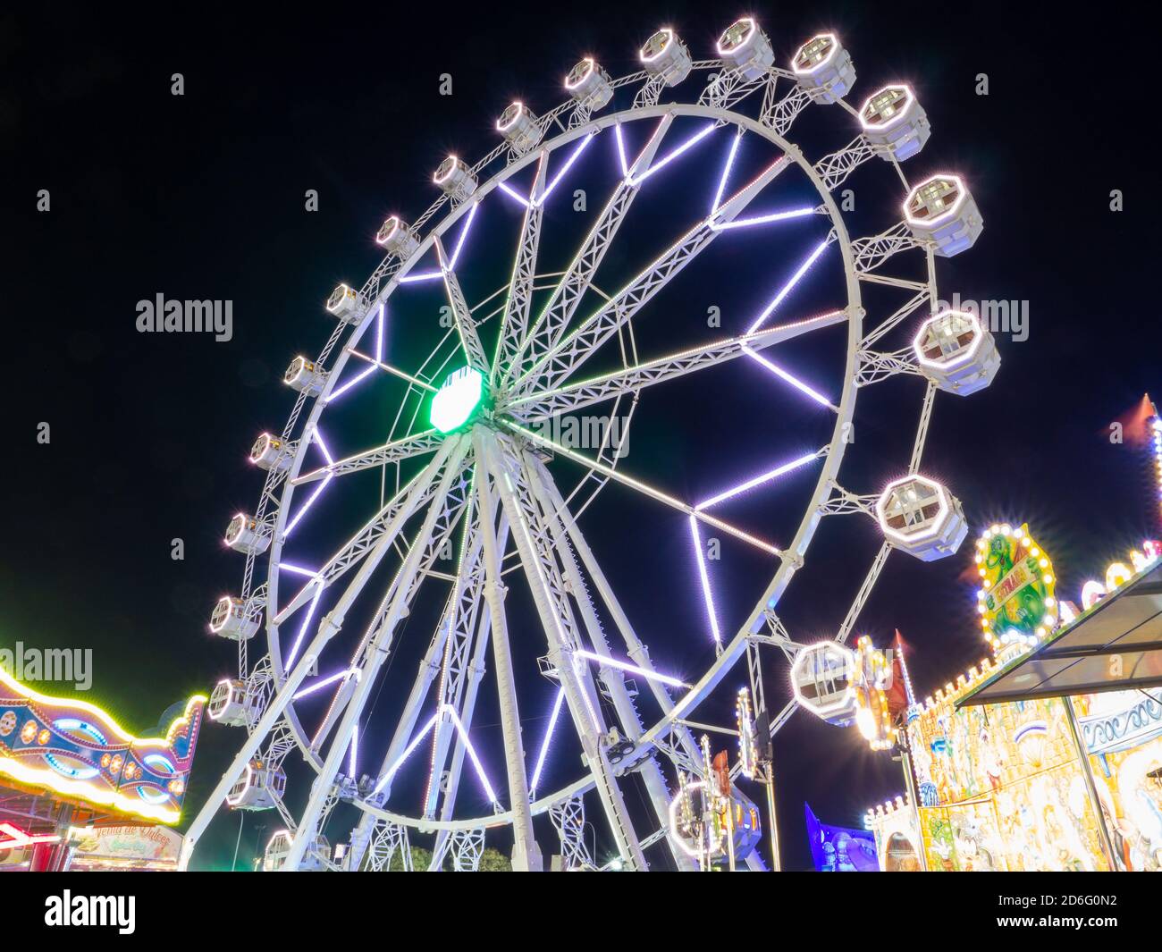 The Ferris wheel at the Palma de Mallorca Fair, captured with the long ...