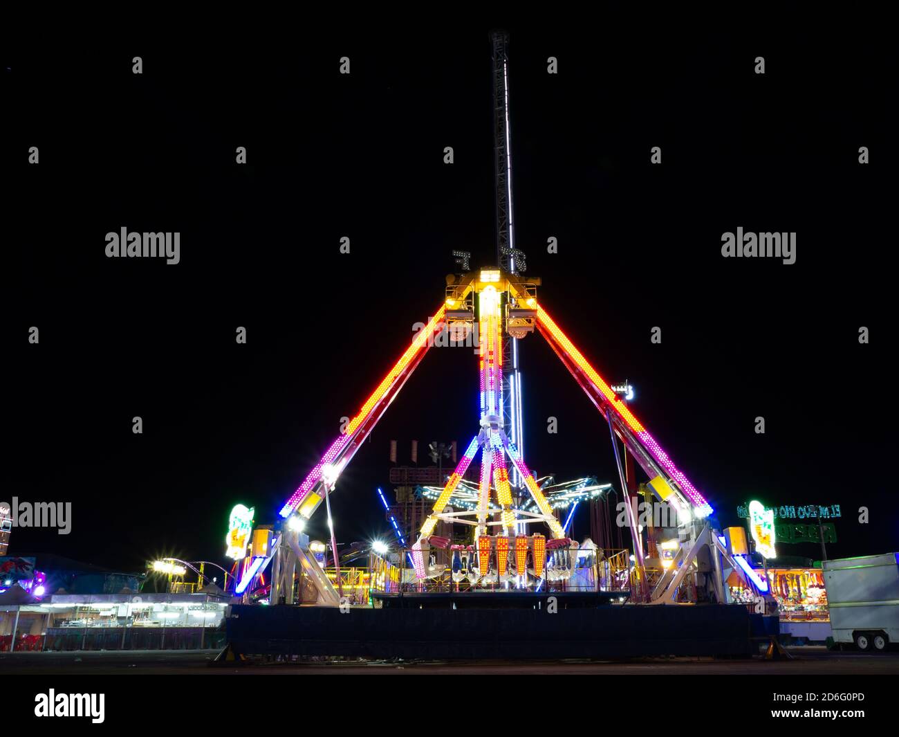 Photography of a fair attraction in Palma de Mallorca in motion, with ...