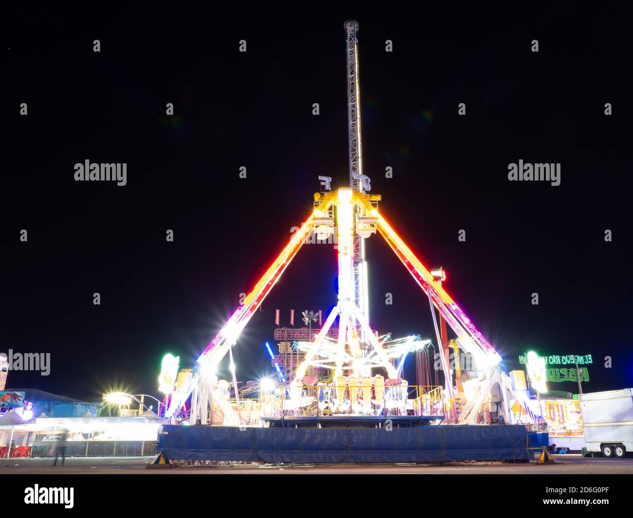 Photography of a fair attraction in Palma de Mallorca in motion, with ...