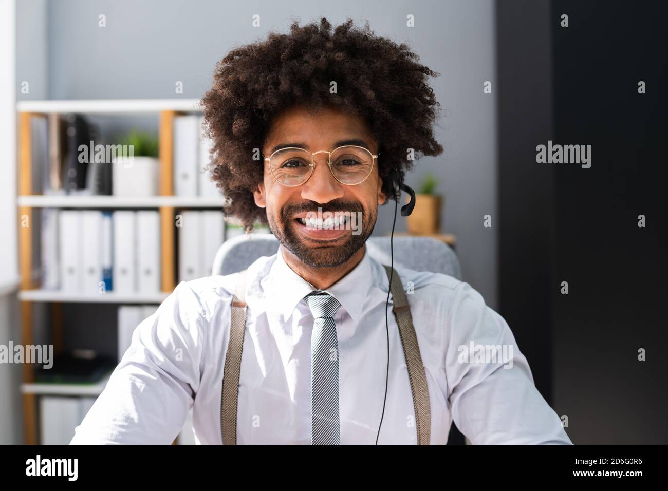African American Black Man Portrait At Office Desk Stock Photo - Alamy