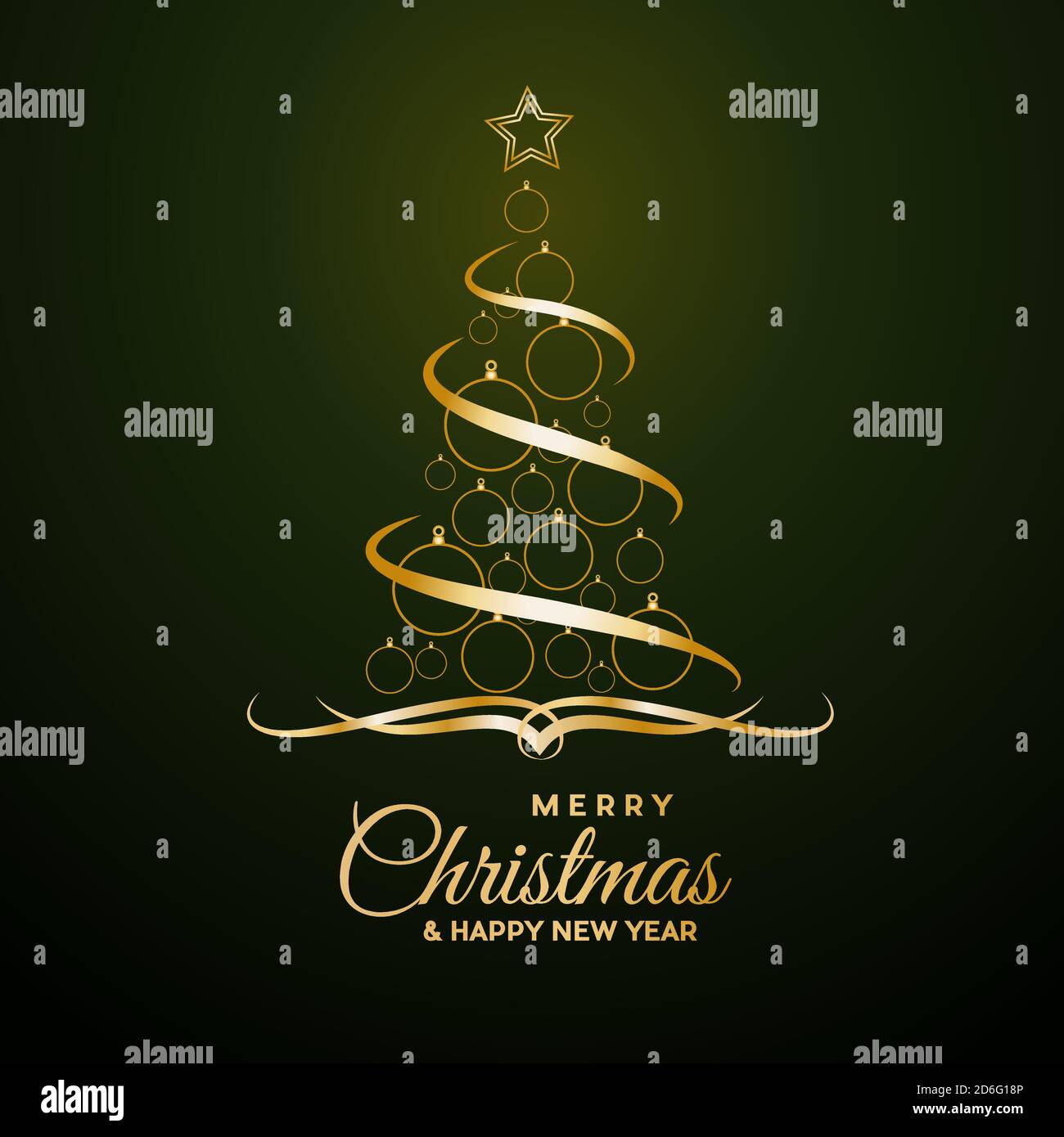 Vector Abstract cover Golden Christmas Tree, with text Stock Vector ...