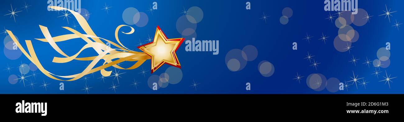 Christmas header, decorations and background with abstract comet and ...