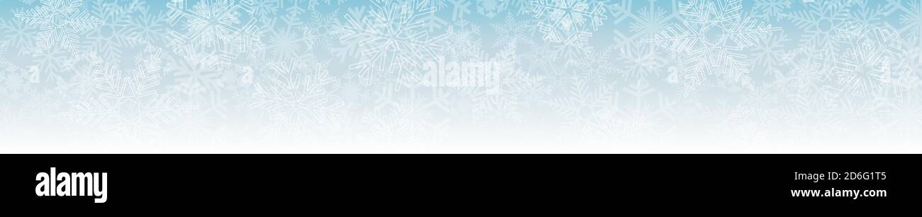 Vector Winter Header Background. A cold Christmas with snowfall and ice ...