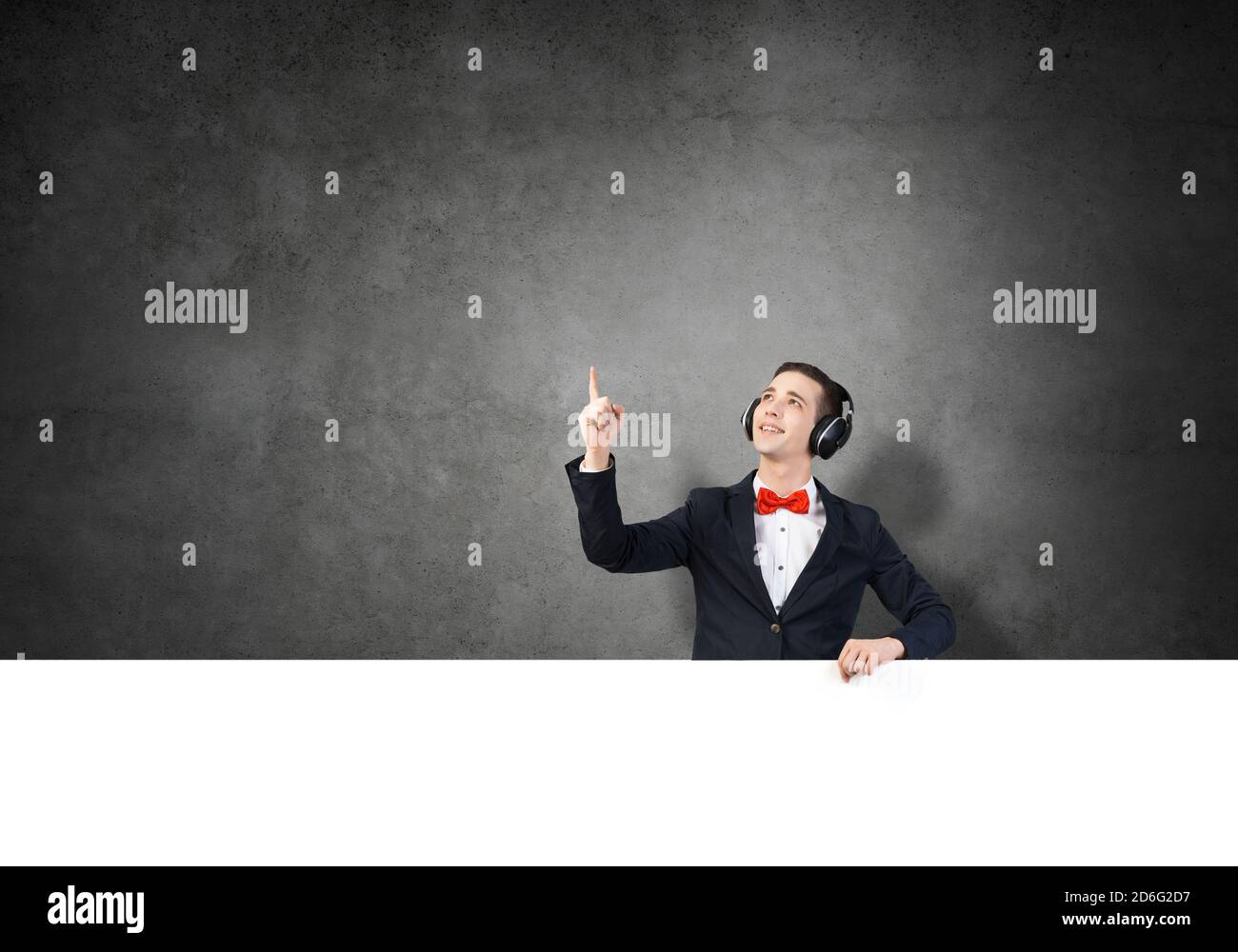 Guy with white billboard Stock Photo - Alamy