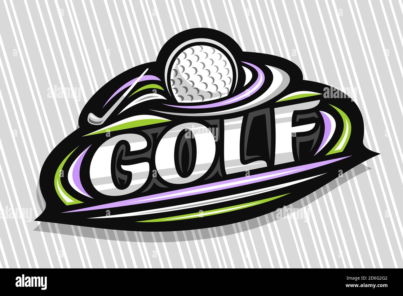 Vector logo for Golf Sport, dark modern emblem with illustration of ...