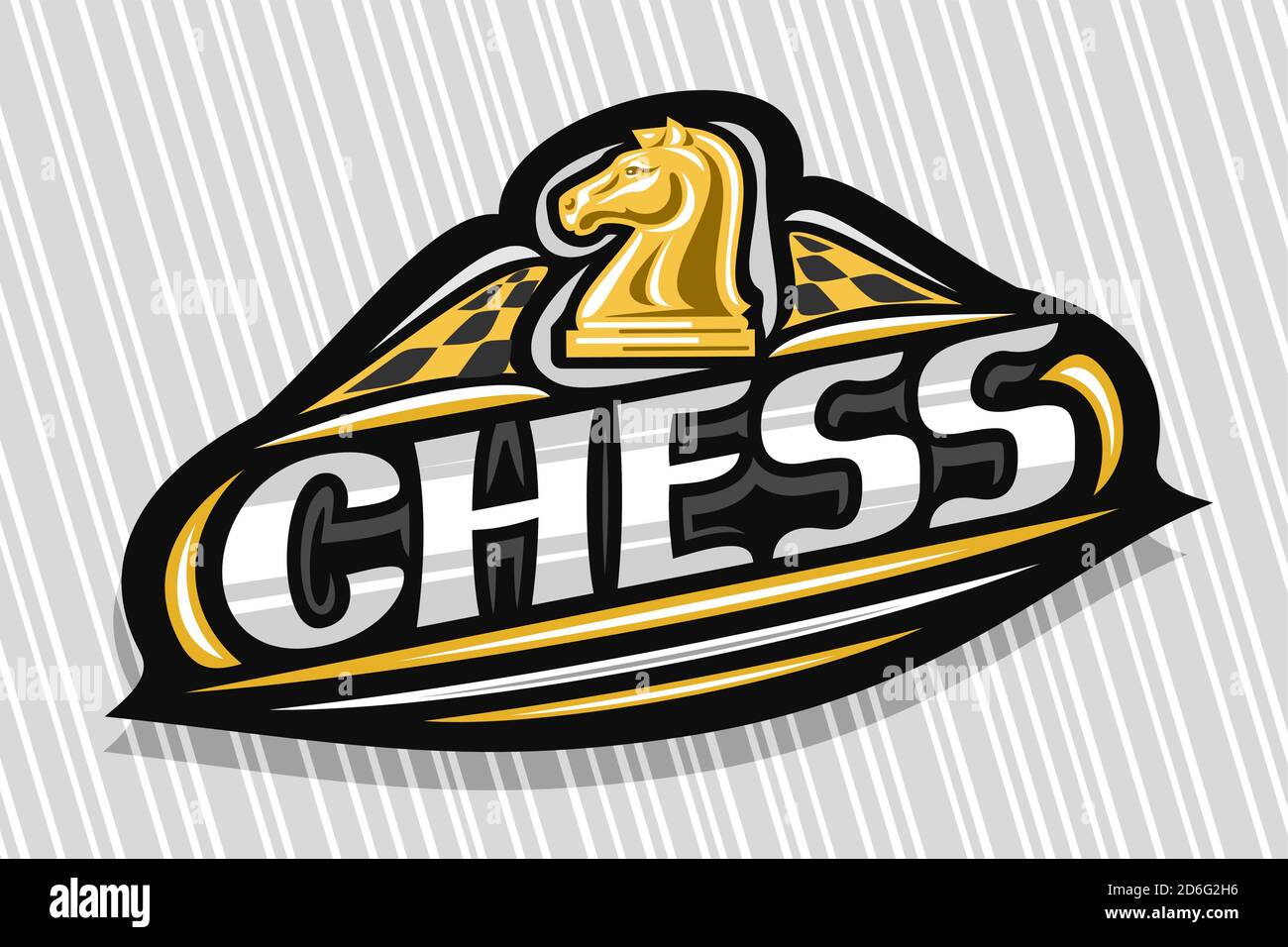 Vector logo for Chess Sport, dark modern emblem with illustration of ...