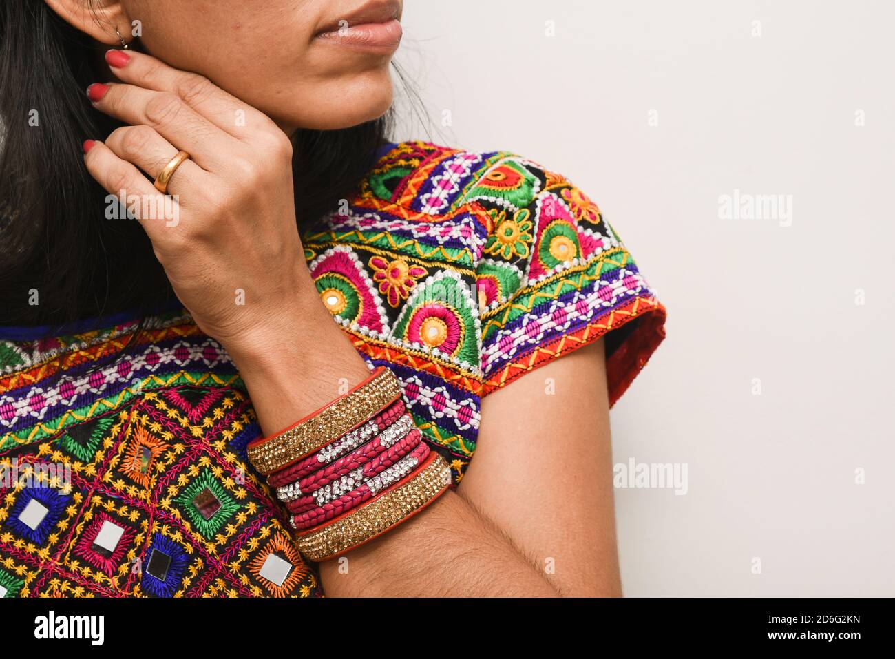 Colourful Indian traditional ethnic ware for woman or girls Gujarat ...