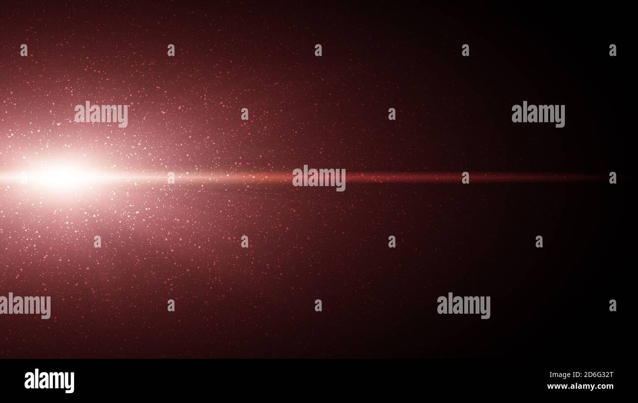 White particles illuminated by red light from side, lens flare Stock ...