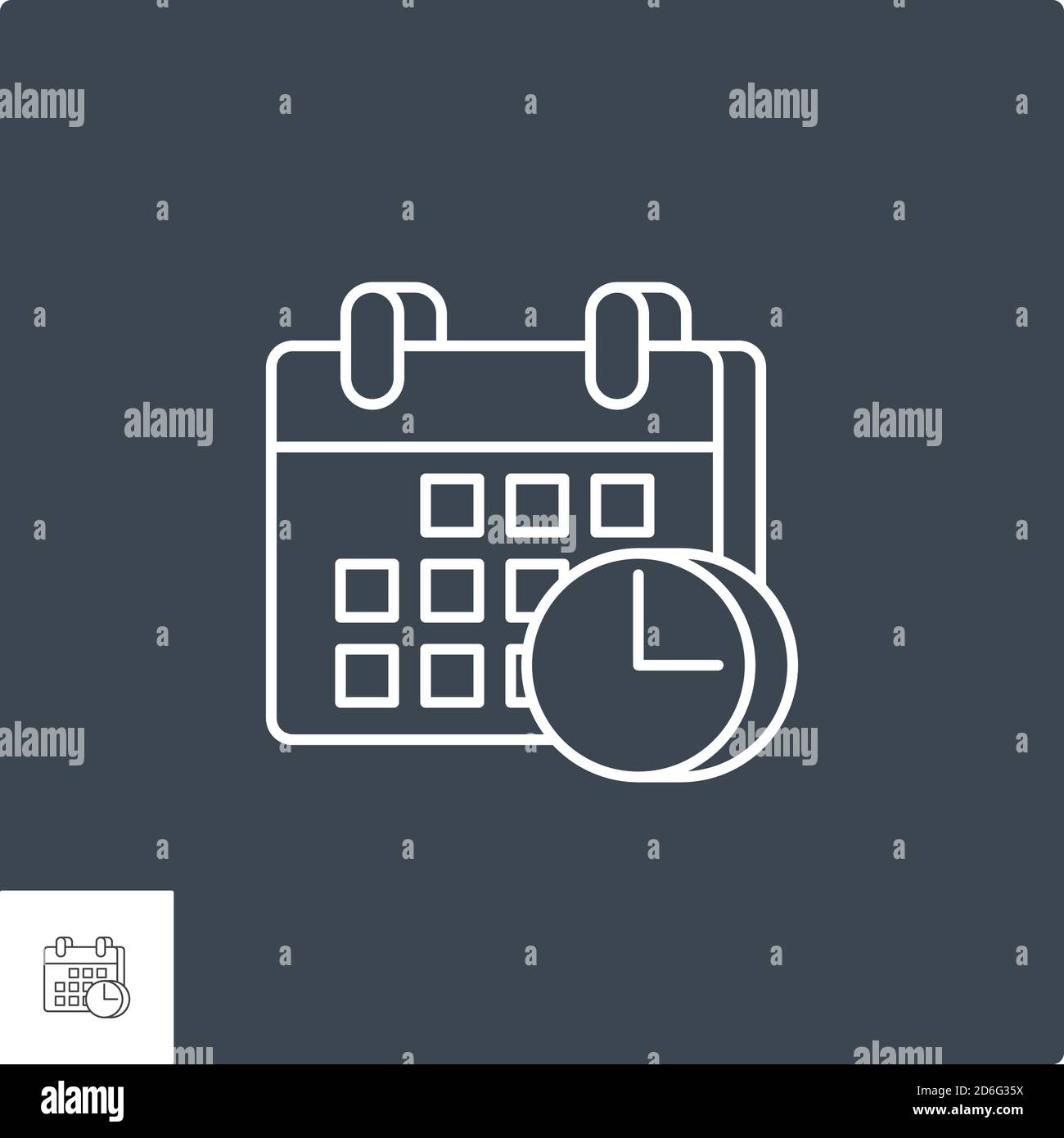 Calendar with Clock Related Vector Line Icon Stock Vector Image & Art ...