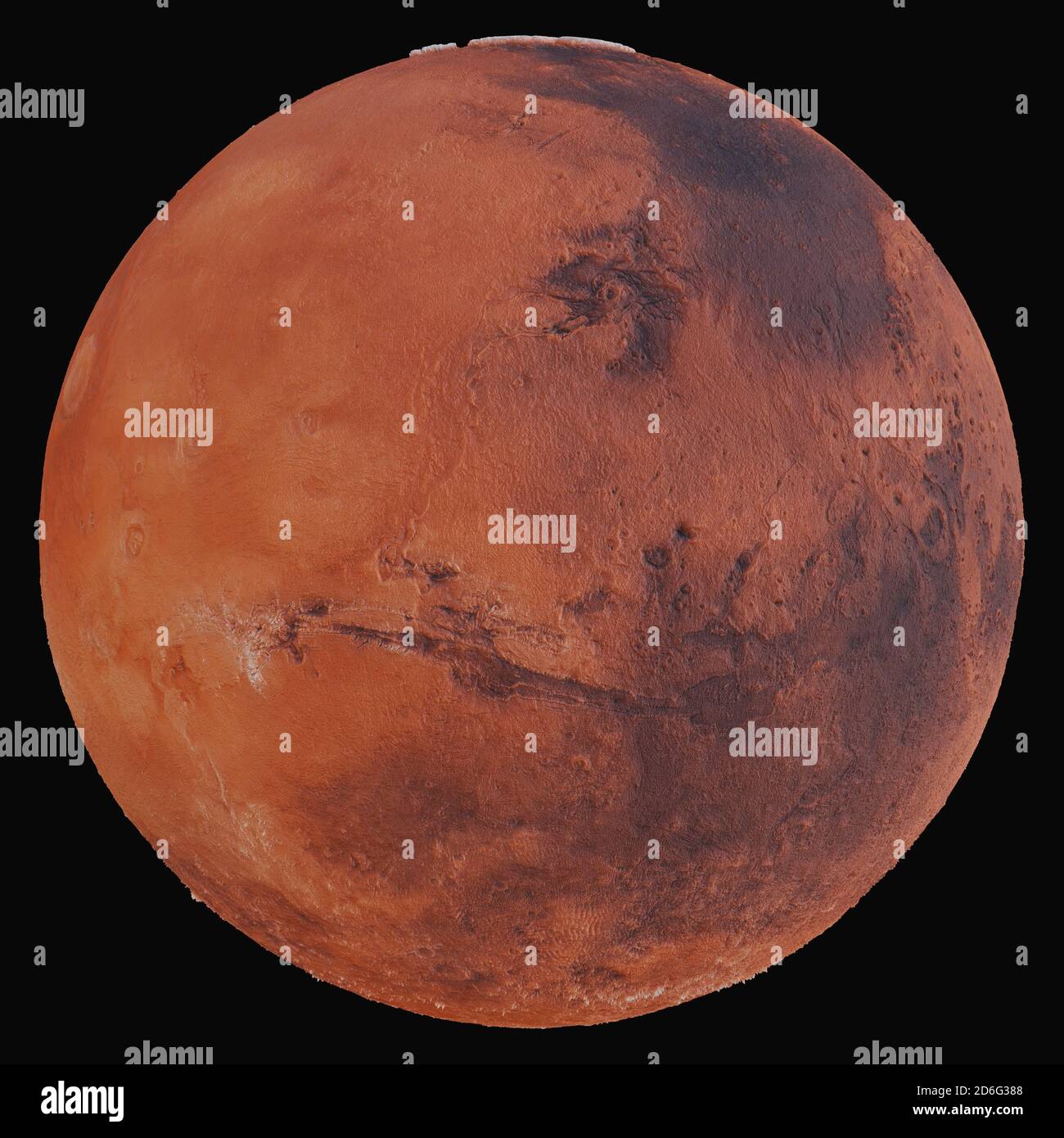 Planet Mars. Isolated on black background Stock Photo - Alamy