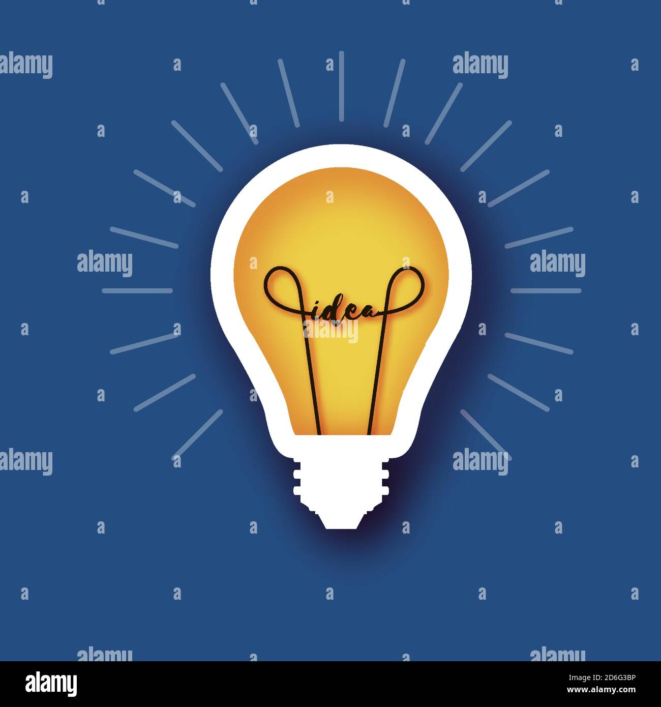 Bulb light idea in paper craft style. Origami Electric bulb. Bright ...