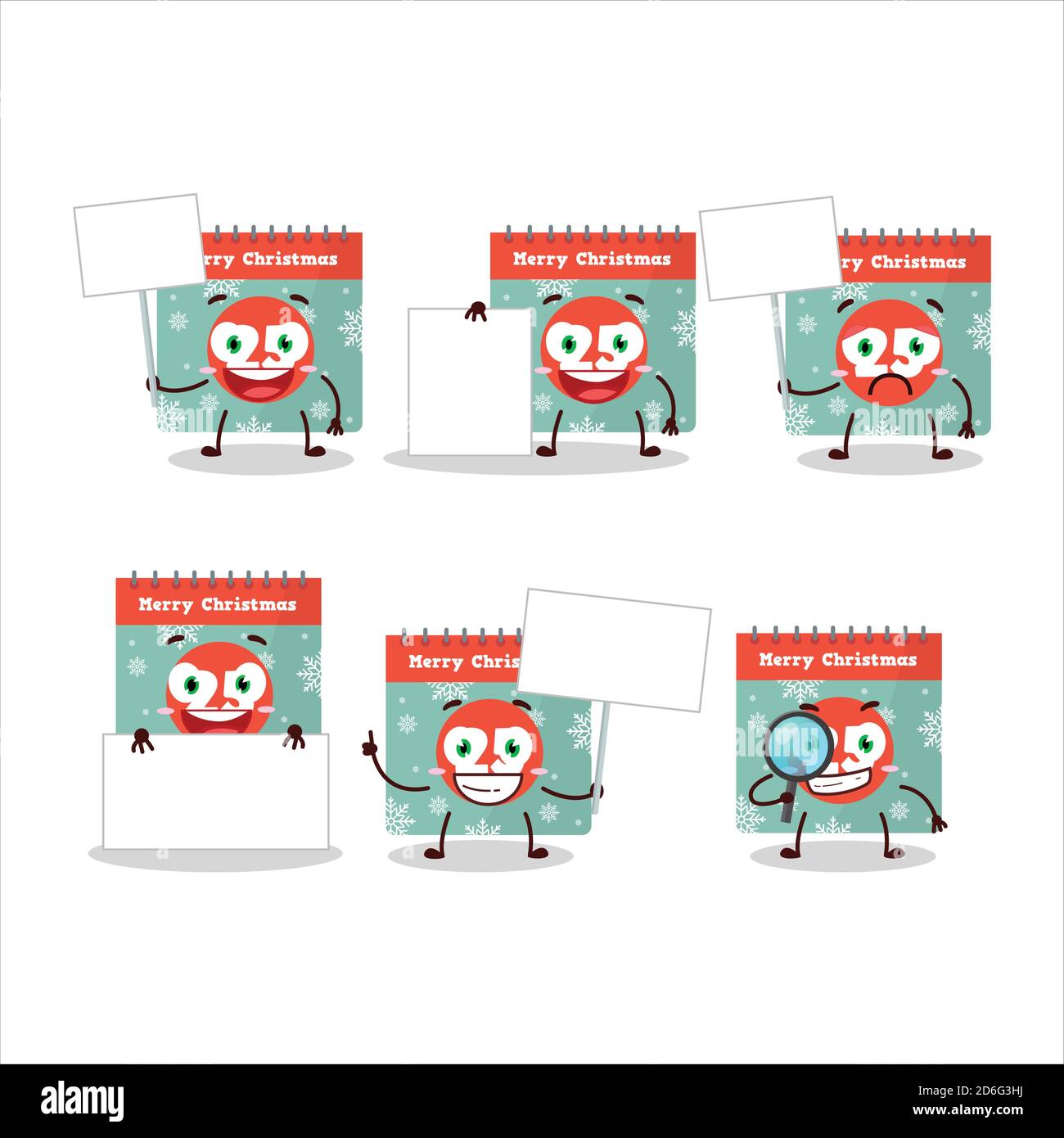 25th december calendar cartoon character bring information board Stock ...