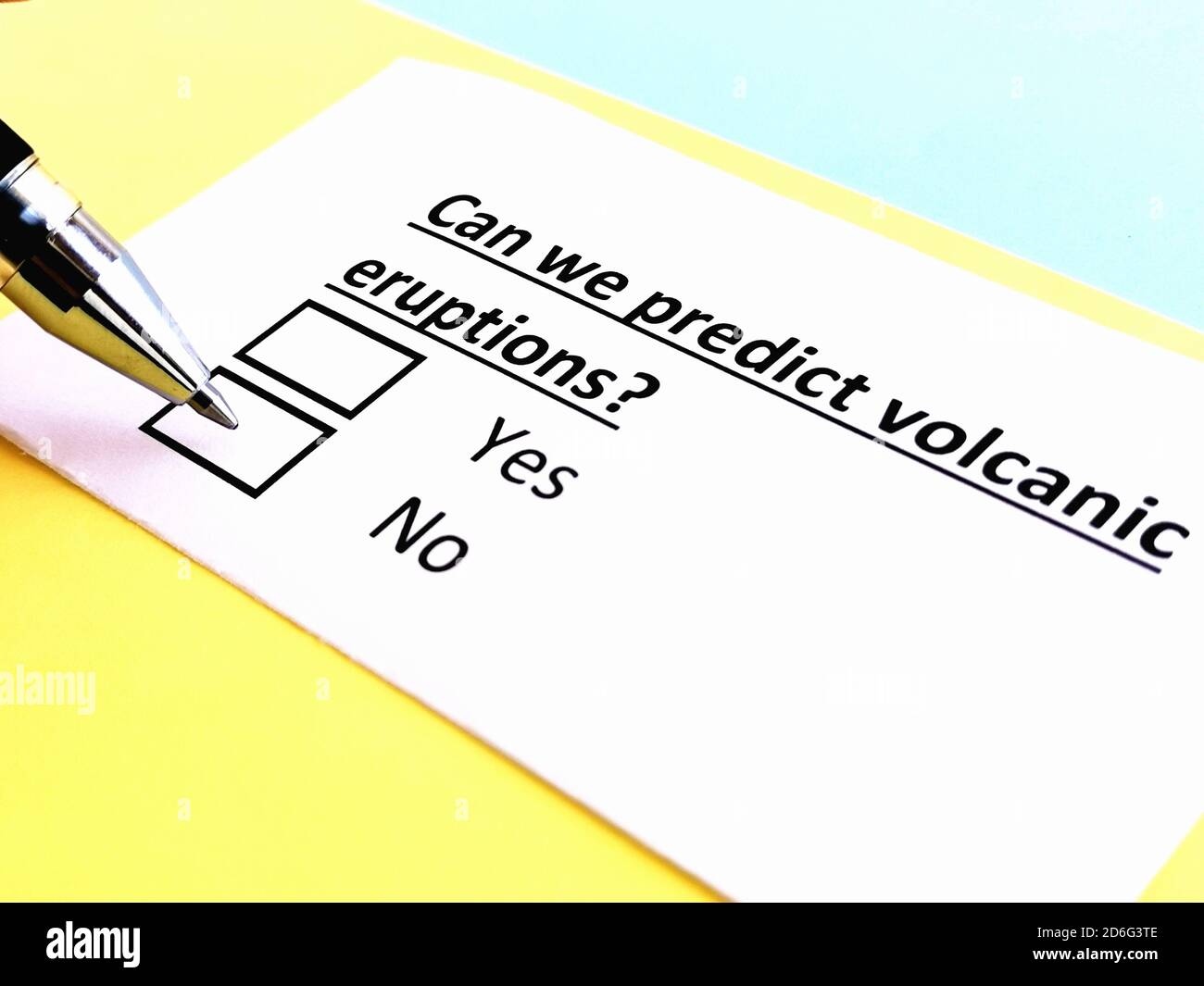 One person is answering question about volcanic eruption Stock Photo ...