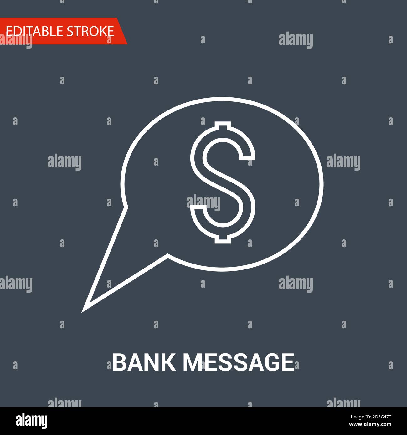 Bank Message Icon. Thin Line Vector Illustration Stock Vector Image ...