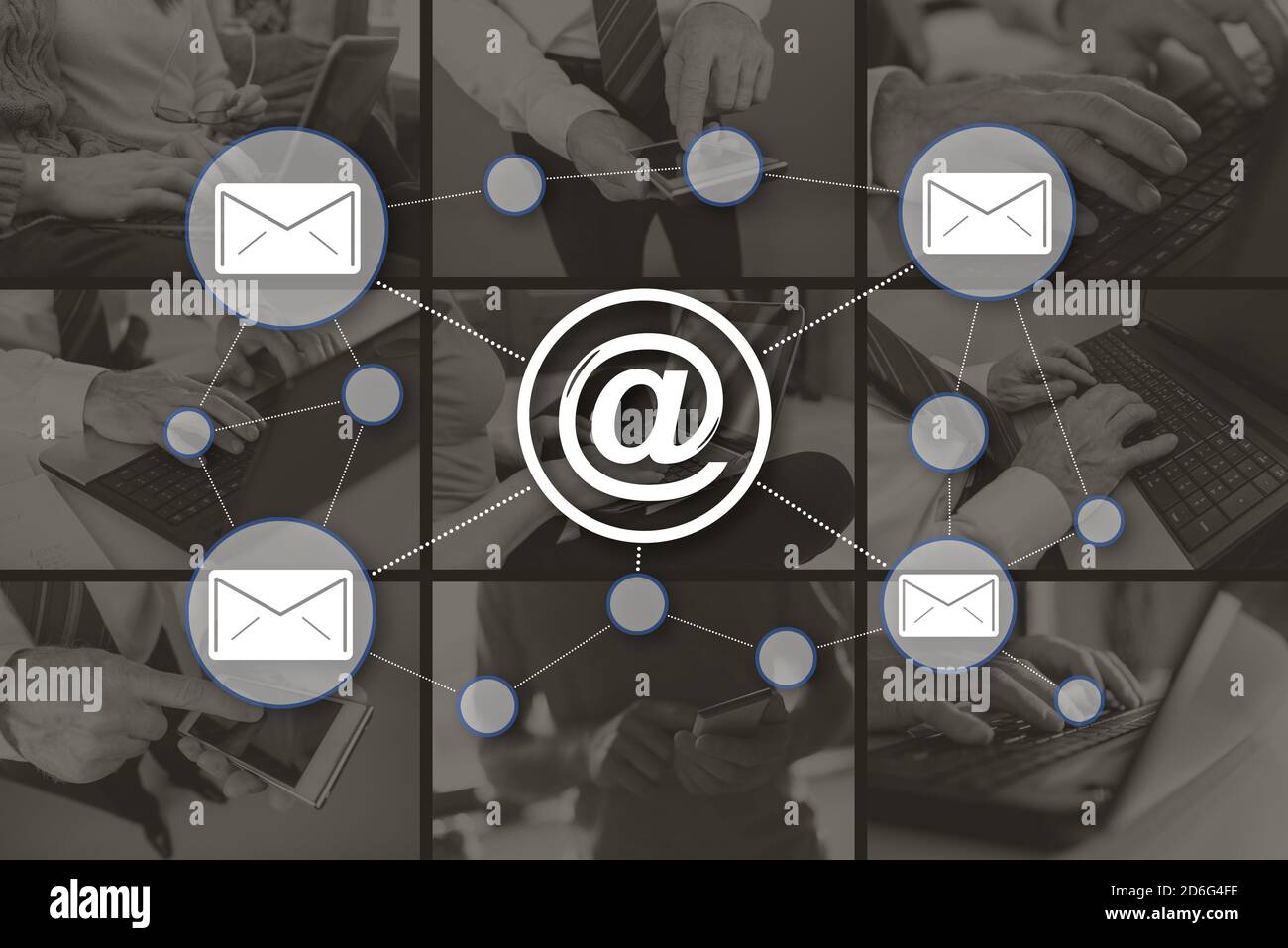 Email concept illustrated by pictures on background Stock Photo - Alamy